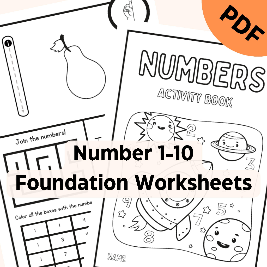 (PDF) Number 1-10 Foundation Worksheets For Kindergarteen Preschool and ...