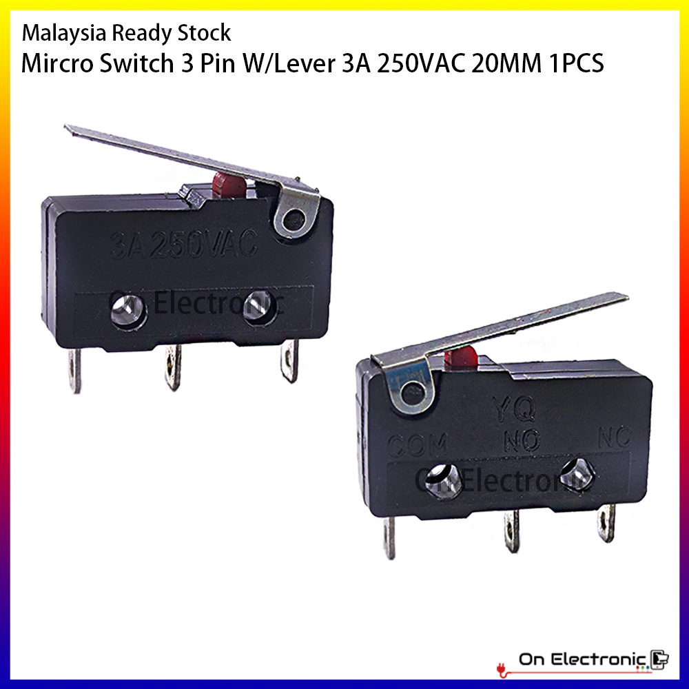 SW-KW12 Micro Switch 3 Pin W/Lever 3A 250VAC 20MM 1PCS | Shopee Malaysia