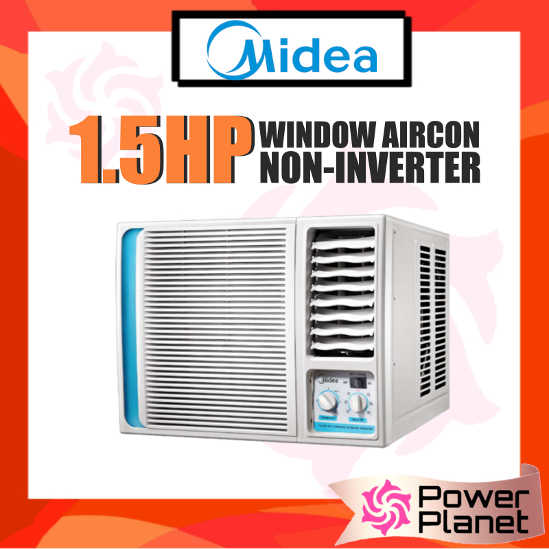 Midea 1.5HP Non-Inverter R32 Window type Air Conditioner MWF-13CMN8 Aircond MWF13CMN8 Penghawa ...