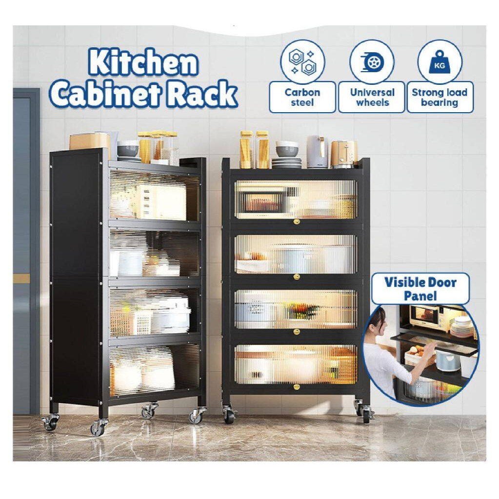5 Tiers 80cm Kitchen Cabinet Rack Organizer Microwave Oven Storage ...