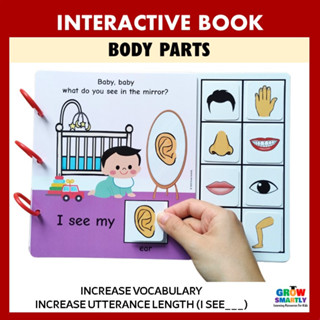 Body Parts Vocabulary SENTENCE BUILDING Interactive Book Busy Book ...