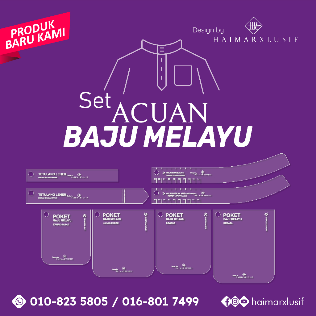 SET ACUAN BAJU MELAYU (KHAS UNTUK TAILOR & DRESSMAKER) | Shopee Malaysia