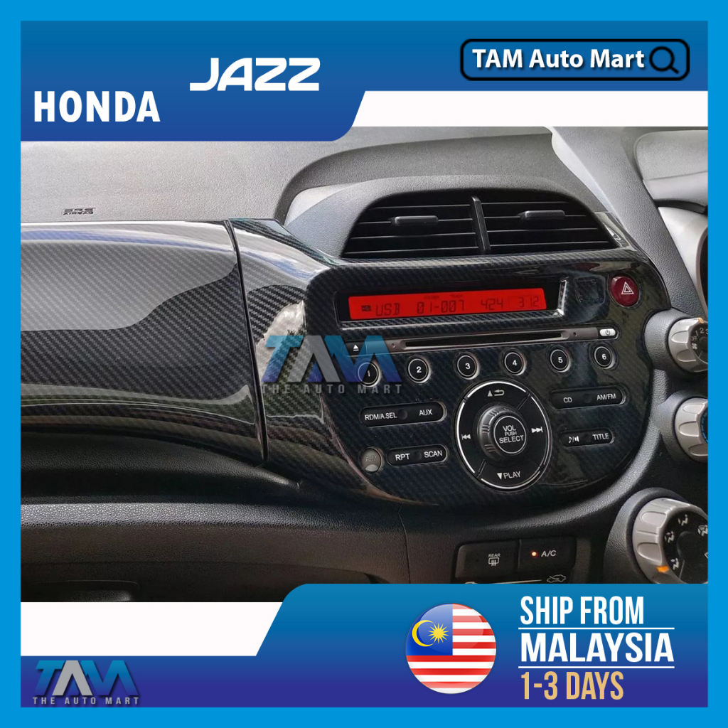 Honda Jazz GE (2008 - 2014) Player Multimedia Dashboard Cover Carbon ...