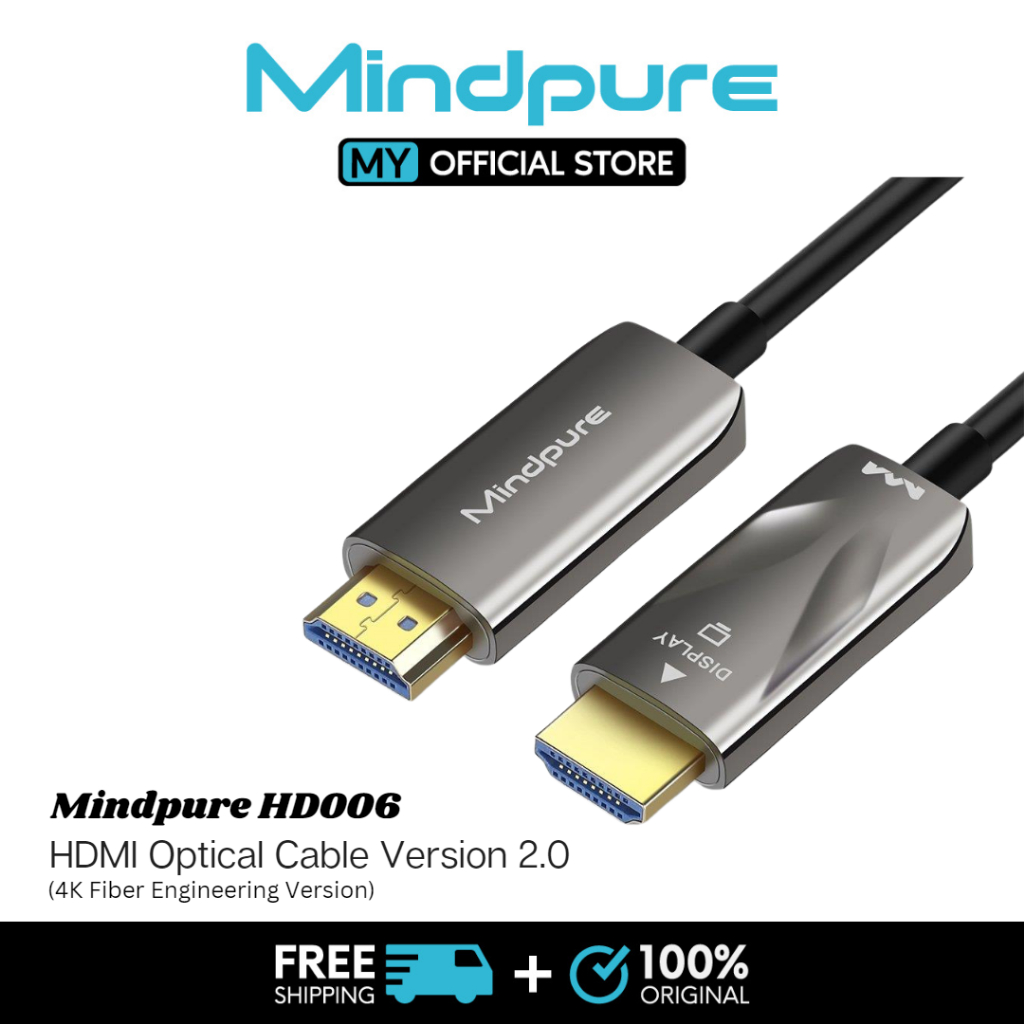 Mindpure HDMI Optical Cable Version 2.0 4K 5m (Light Black) -HD006 | Shopee Malaysia