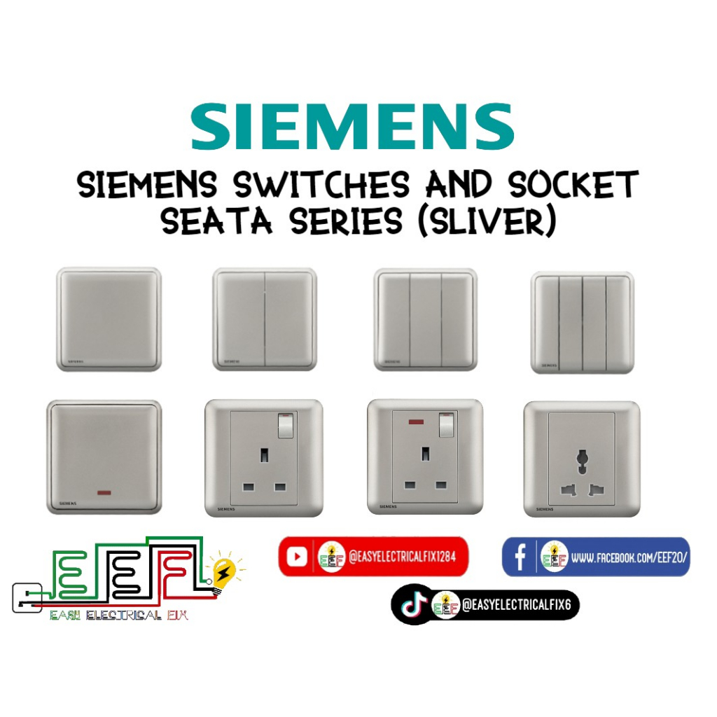 Siemens Delta Switch And Socket Seata Series (Silver Color) | Shopee ...