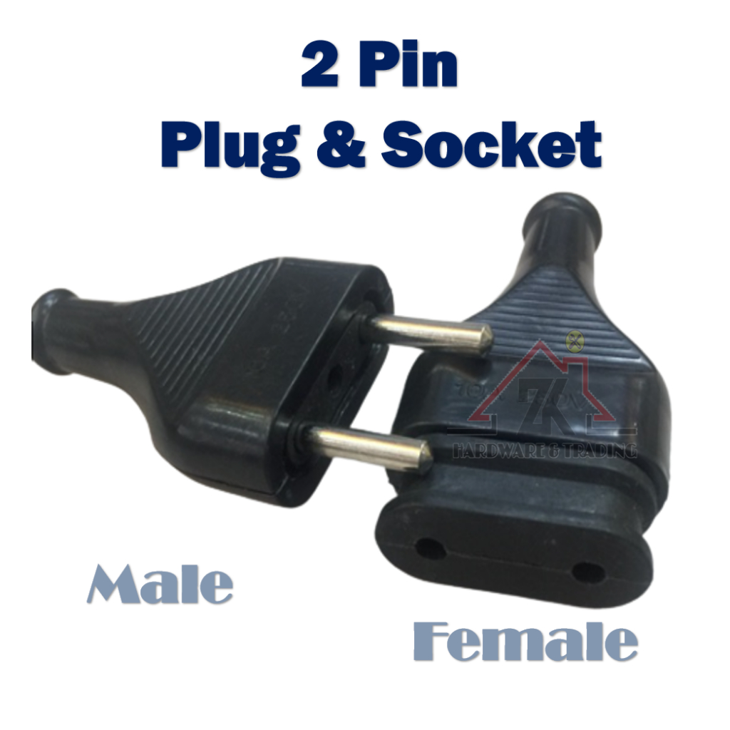2 Pin Round Plug and Socket Male Plug 2 Pin Female 2 Pin Socket AC Plug ...