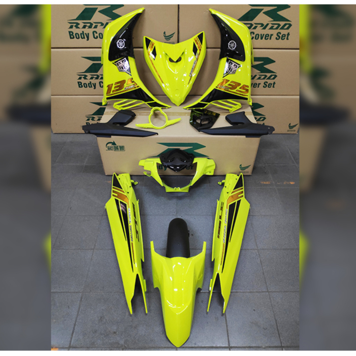 [READY STOCK] Coverset Bodyset Yamaha LC135 V4 V5 V6 V7 CHROME 97 BLACK ...