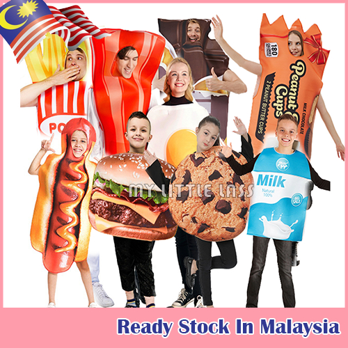 Funny Egg Pizza Slice Bacon Breakfast Adult Pop Corn Foods Dress Up ...