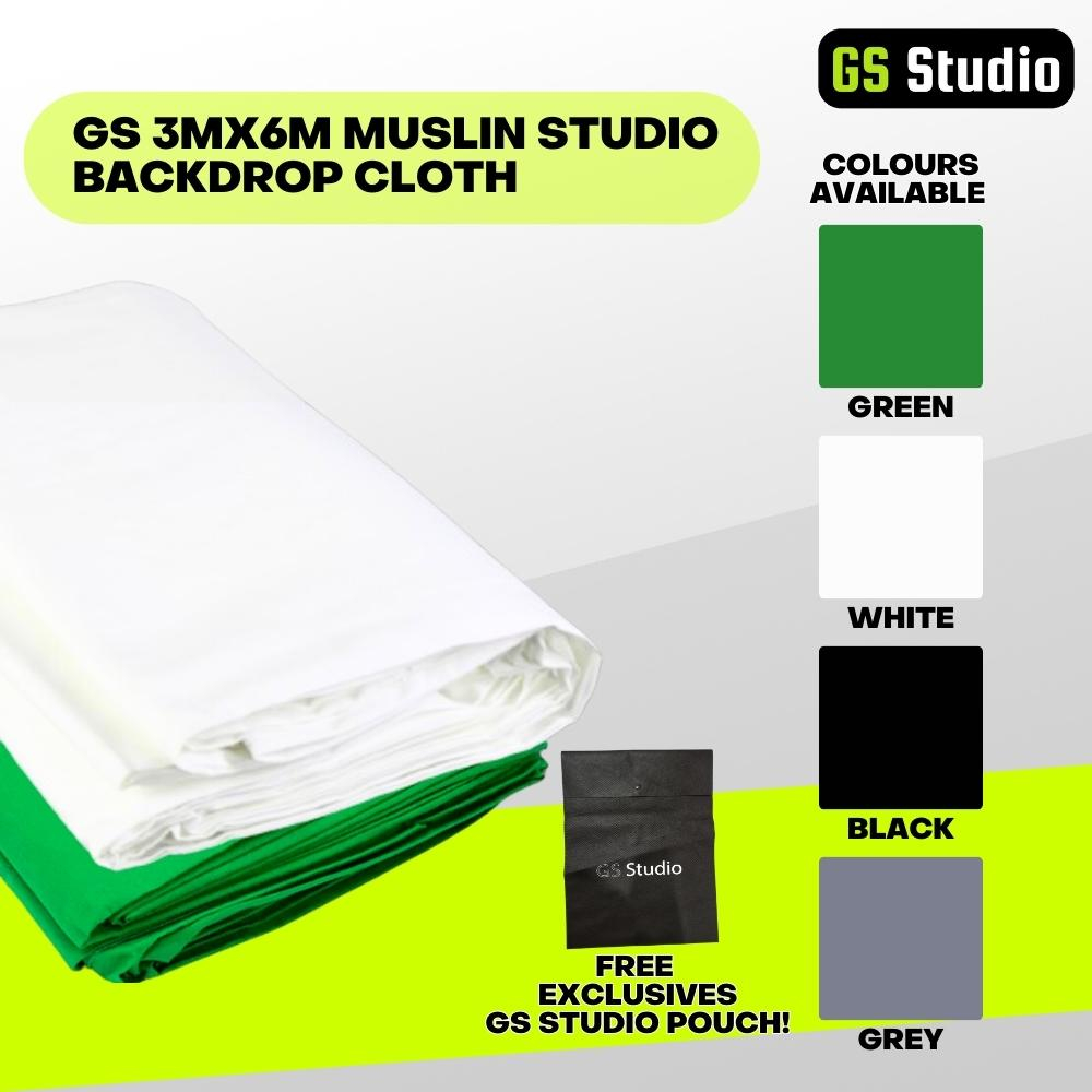 GS Muslin Studio Backdrop Green Screen Kain Cotton Muslin Cloth 3M X 6M ...