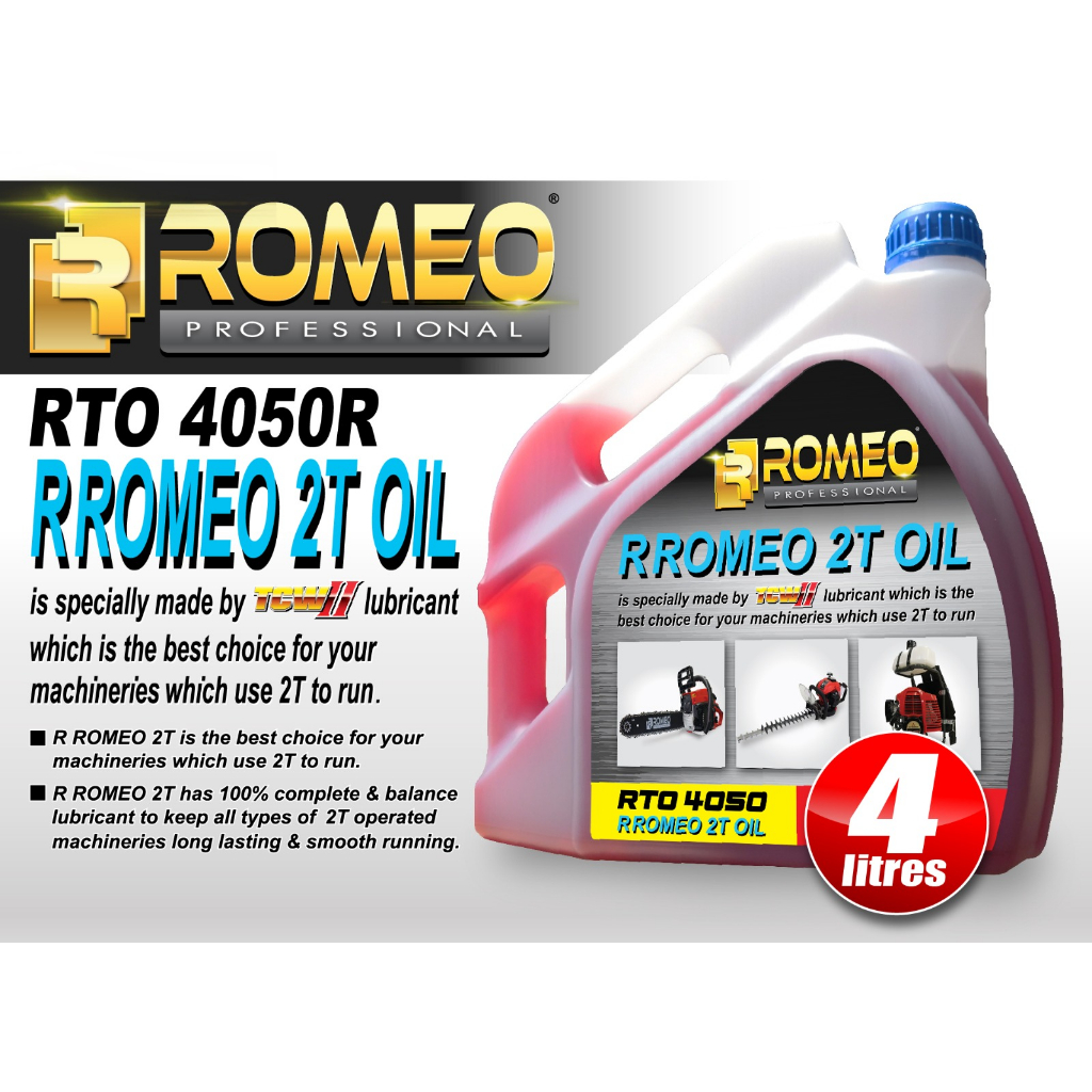 RROMEO TCW2 2T OIL 1:50 (4 LITRES) (RED) (RTO4050R) | Shopee Malaysia