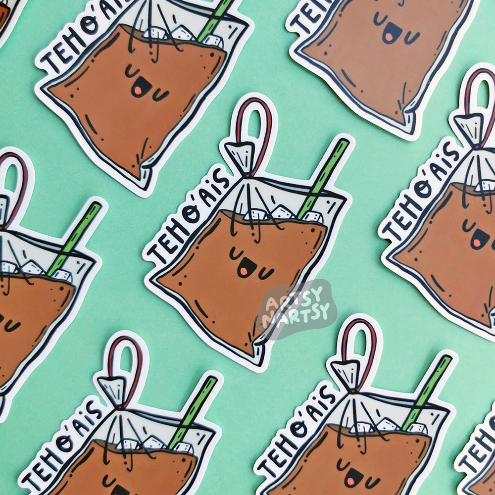 Waterproof/Vinyl Sticker Flake - Coffee/Teh Tarik/The O Ais Ikat Tepi ...