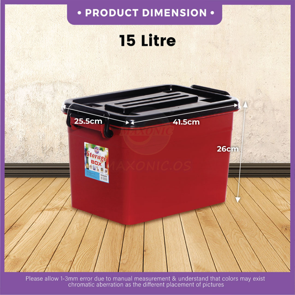 MAXONIC 15/25/45L STORAGE BOX WITH WHEELS | KOTAK SIMPANAN RODA ...