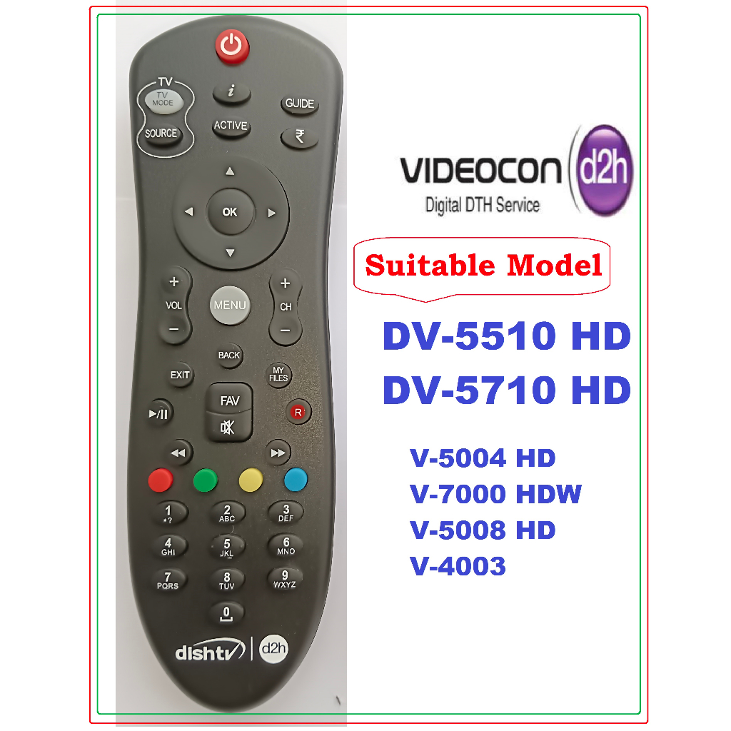 Videocon d2h Remote Control - ORIGINAL (Suitable for DV-5510HD, DV ...