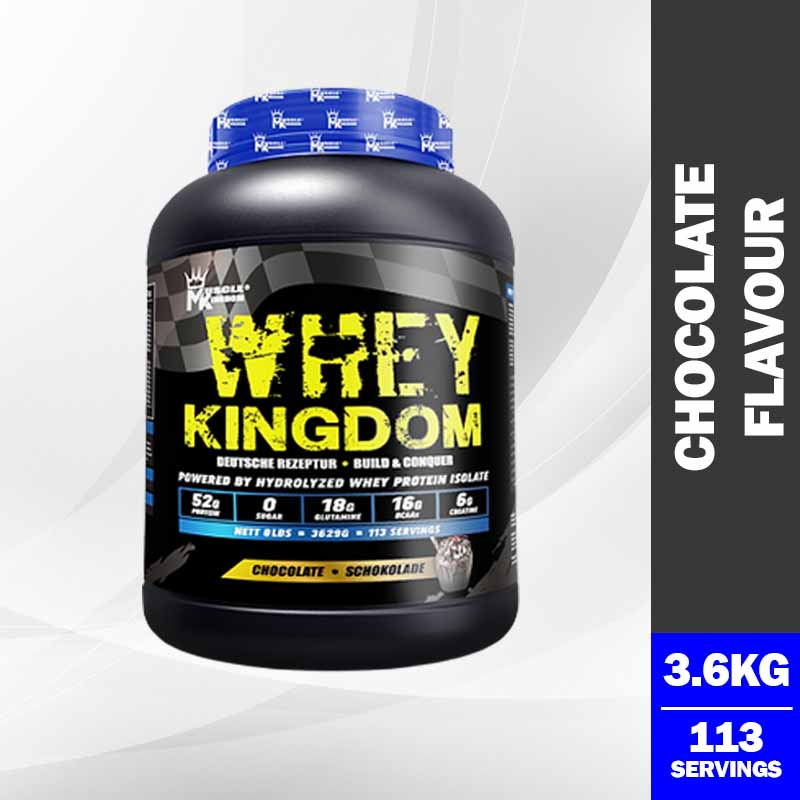 Whey Kingdom 3.6kg by Muscle Kingdom (Chocolate) - WPC, Whey Isolate, Whey BCAA, Lean Muscle ...