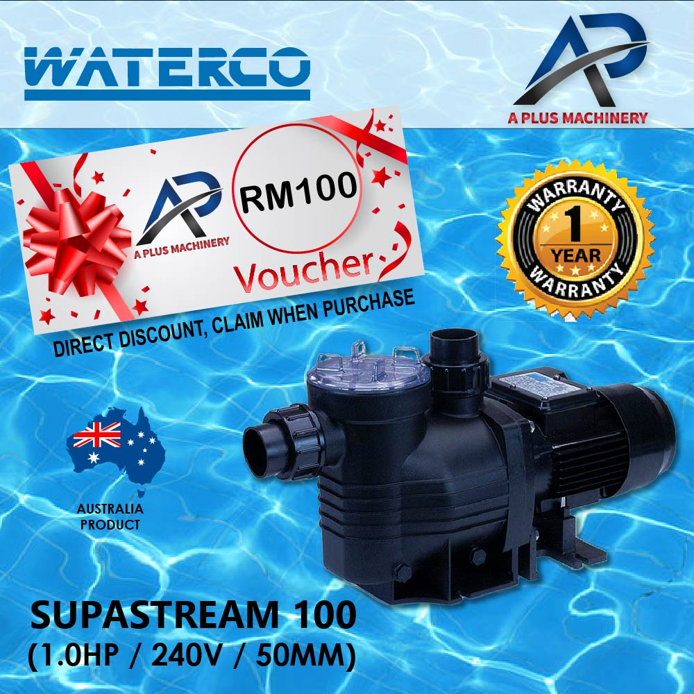 Waterco Supastream 100 (1.0Hp) swimming pool pump for swimming pool ...
