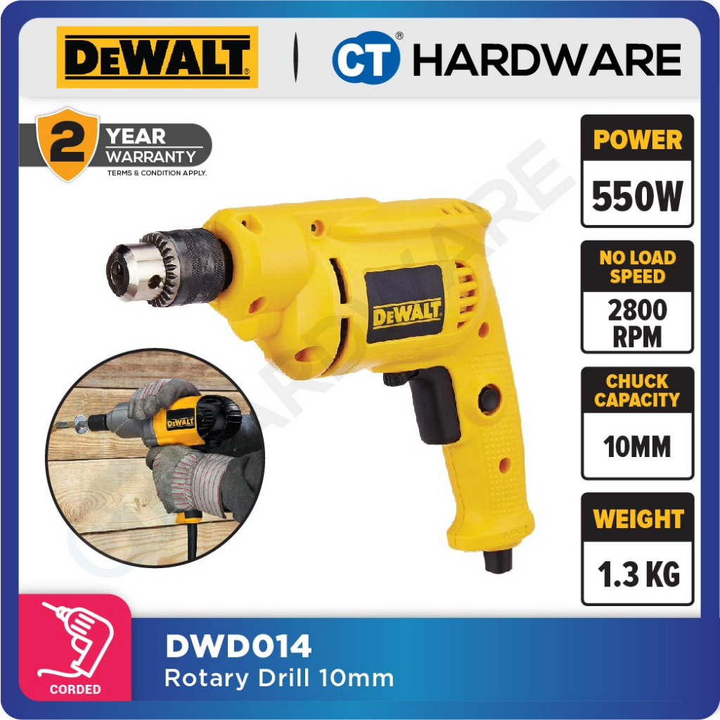 DEWALT DWD014 ROTARY DRILL 10MM 550W 2800RPM 1.3KG | Shopee Malaysia