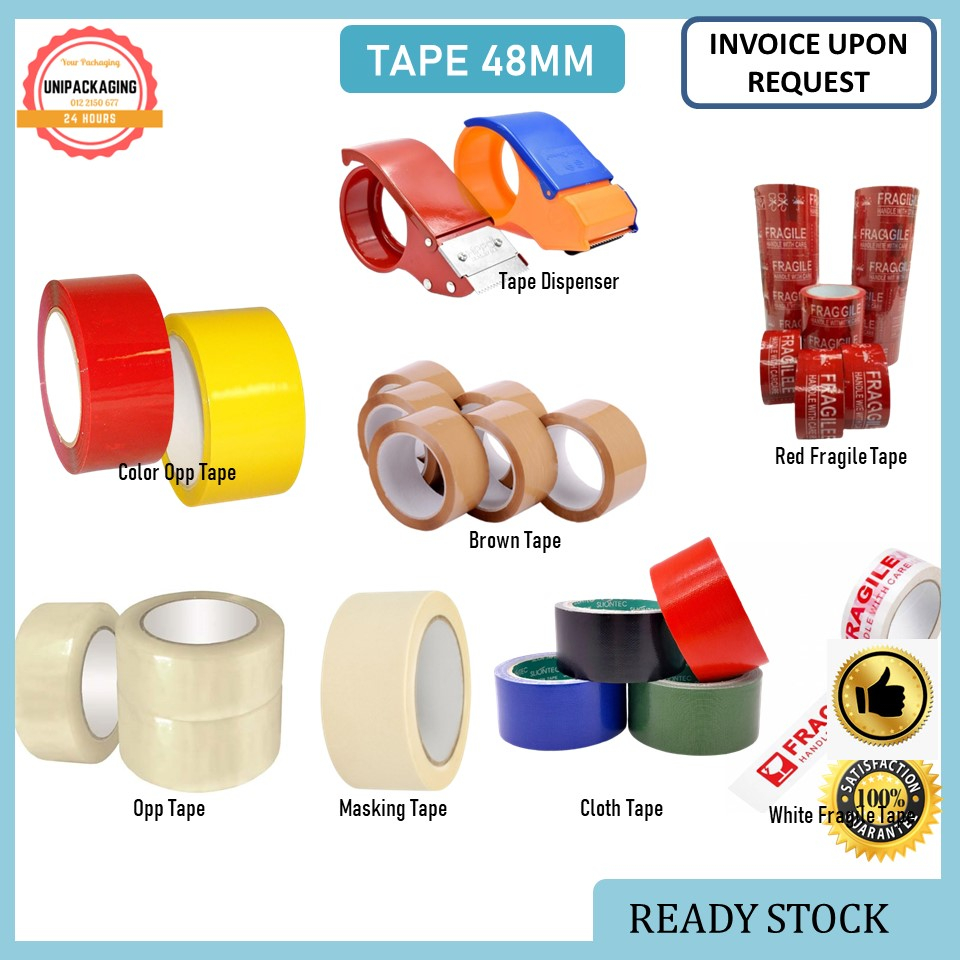 Color OPP Tape 48mm Cloth Tape Masking Tape Red Tape Brown Tape Blank Colour Tape, Cloth Opp ...