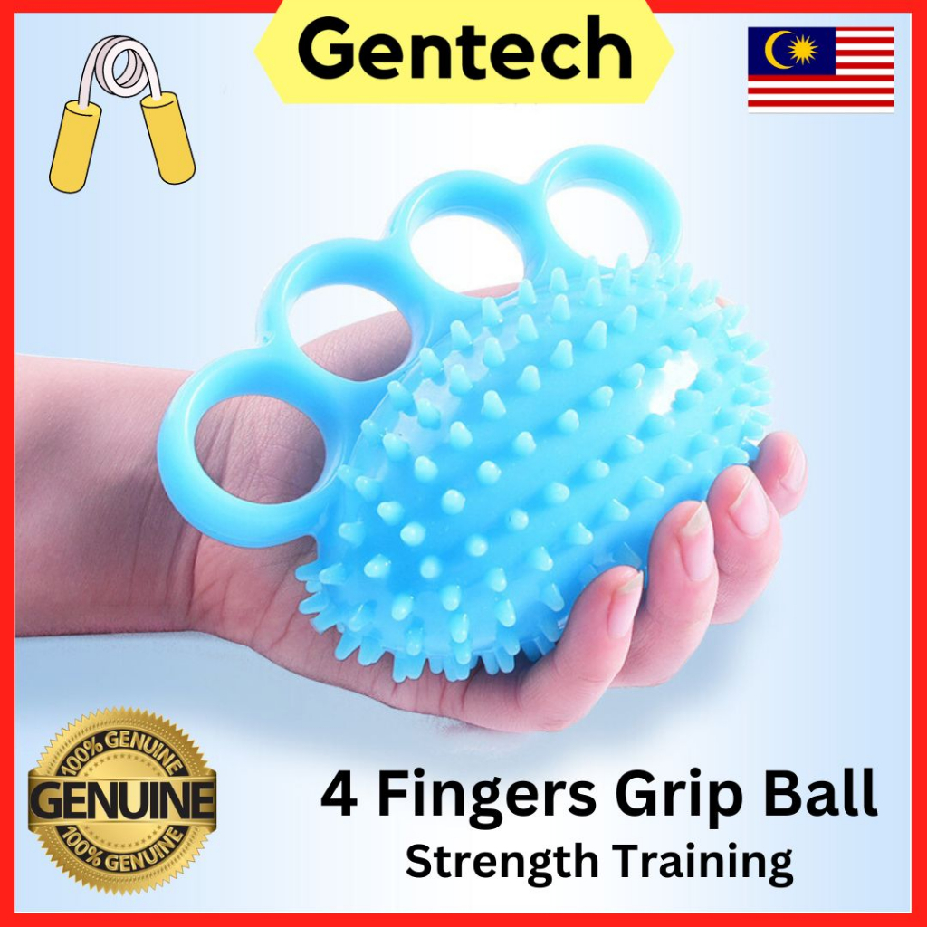4 Fingers Rubber Massage Spike Ball Sport Fitness Hand Pain Relief ...