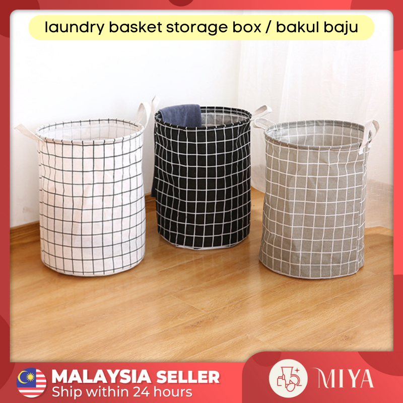 Foldable Laundry Basket Storage Box Waterproof With Handle For Clothes ...