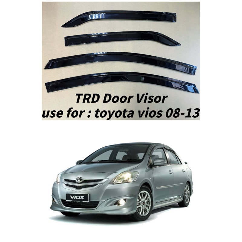 Toyota Vios Dugong 2007-2013 TRD Door Visor (premium quality) | Shopee ...