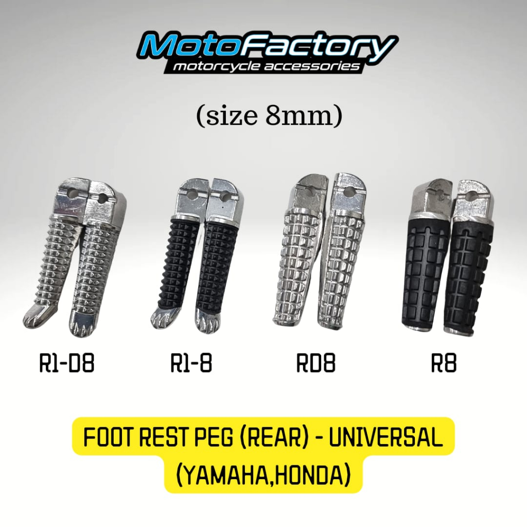 UNIVERSAL HONDA YAMAHA REAR FOOT PEG FOOTPEG PEDAL FOOTREST PEG (PIJAK ...