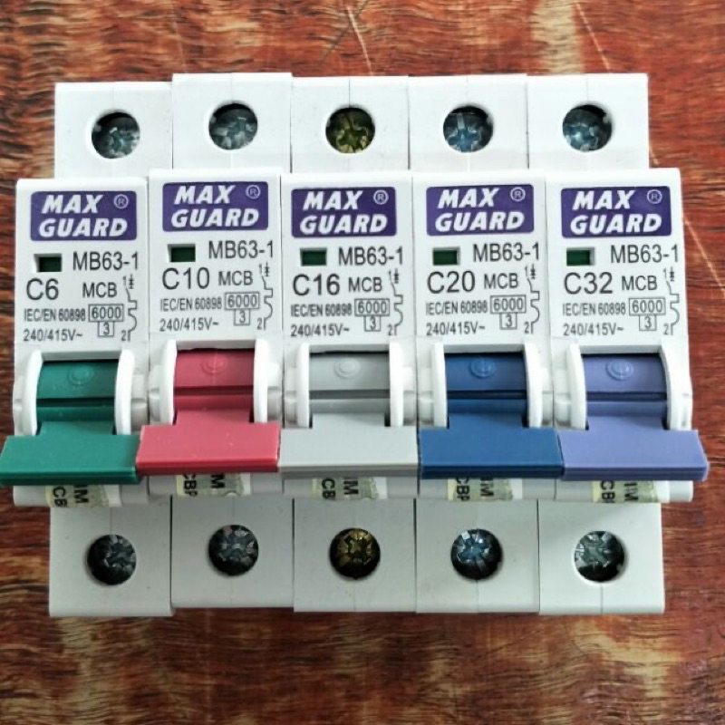 Maxguard 1 pole 1p MCB 6A 10A 16A 20A 32A SIRIM miniature circuit breaker 6000A | Shopee Malaysia