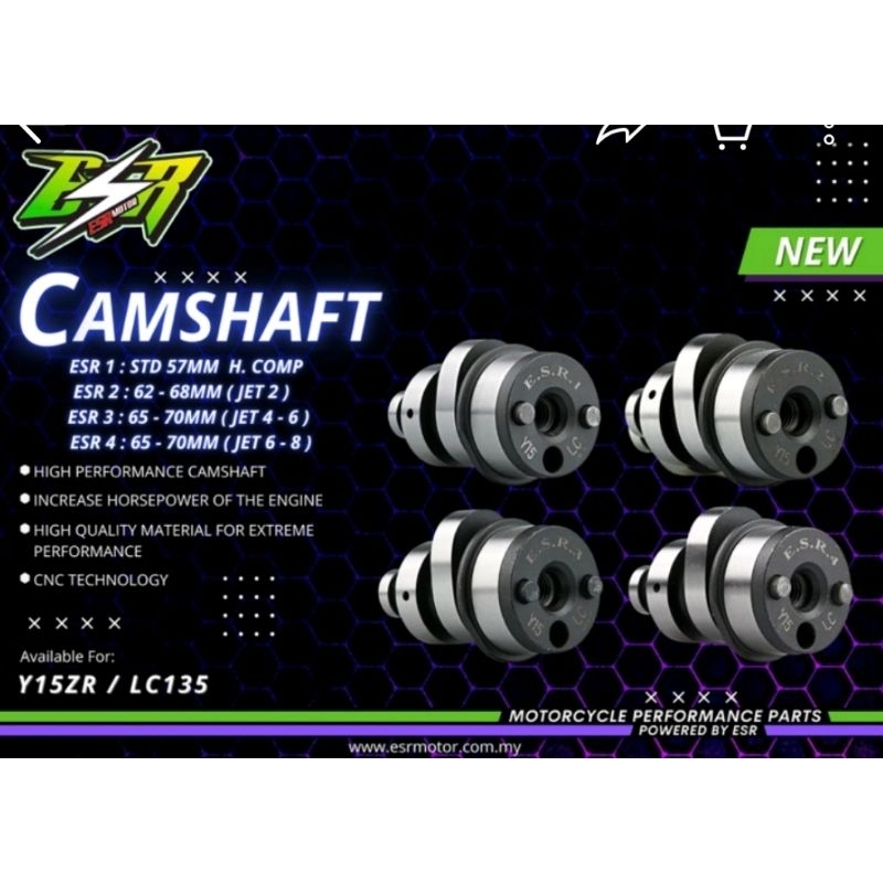 ESR Racing Lightweight Camshaft For Yamaha Y15ZR / LC135 v1 to v8 ...