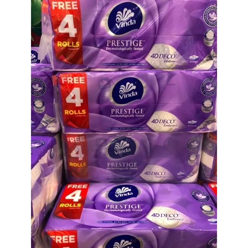 [CHEAPEST] 16 rolls + FREE 4 rolls VINDA PRESTIGE 4D DECO EMBOSSED ...
