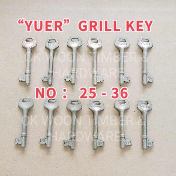 (READY STOCK)YUER Grill Lock for Metal Door KEY ONLY/Kunci Pintu Grill ...