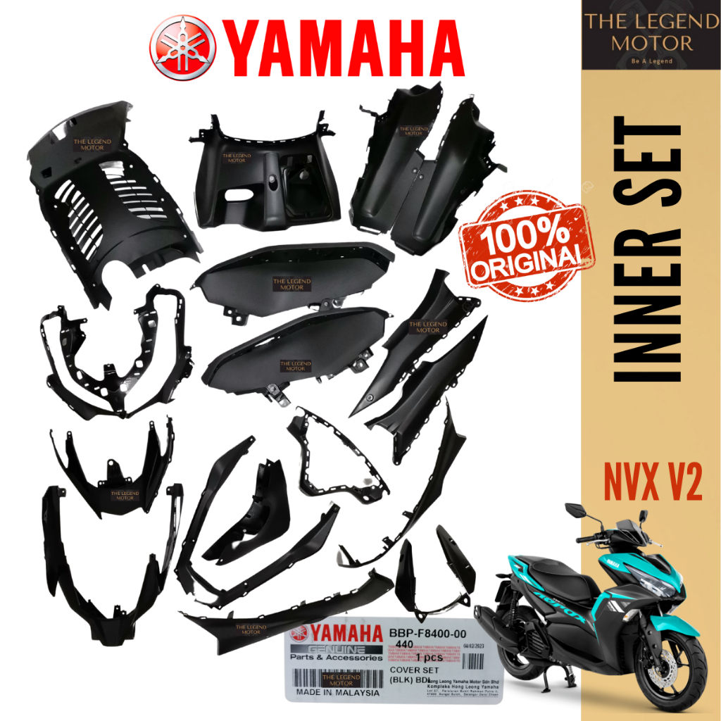 NVX155 V1 V2 NVX 155 AEROX COVER INNER SET PART HITAM CAVER BLACK METER ...