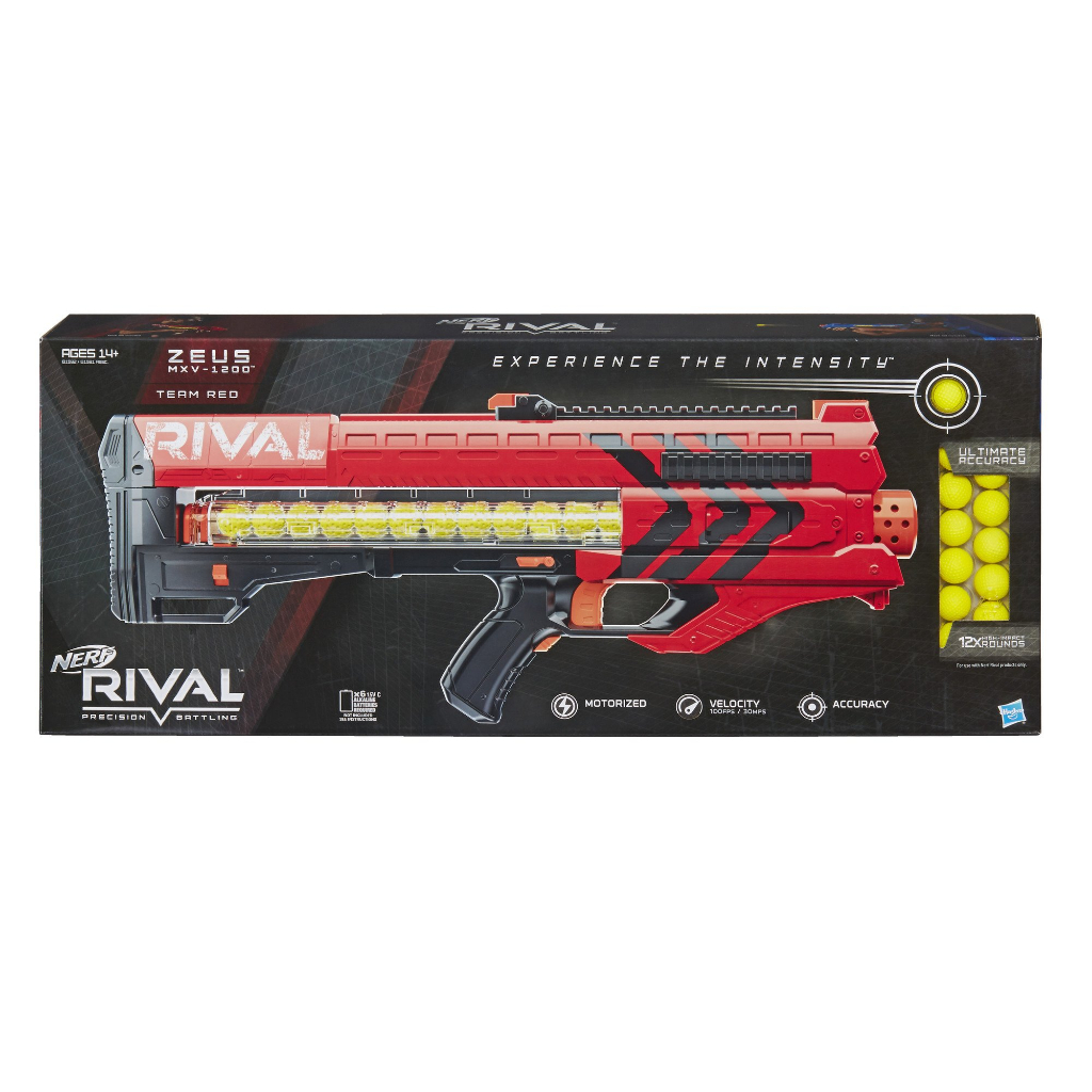 Hasbro Nerf Rival Zeus MXV-1200 Motorized Blaster Gun Toy Red Team ...