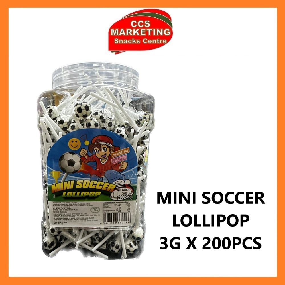 CCS Mini Soccer Lollipop Candy 1Jar ( 3g x 200pcs ) | Shopee Malaysia