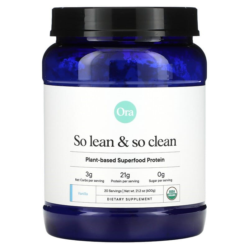 Ora, So Lean & So Clean, Plant-Based Superfood Protein, Vanilla, 21.2 ...
