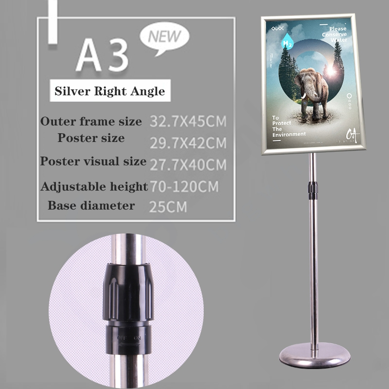 【COD】A3 Display Stand Adjustable Height Round Corner/Right Angle Easy ...