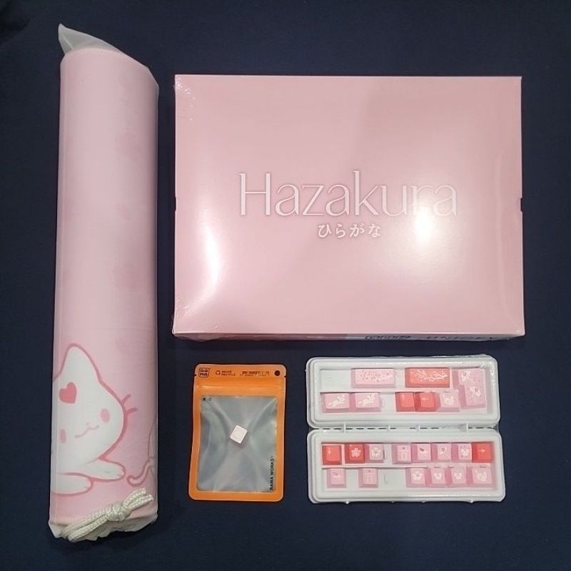 GMK HAZAKURA Cherry Blossom Keycaps Hiragana Base Kit Novelties RAMA Deskmat without keyboard ...