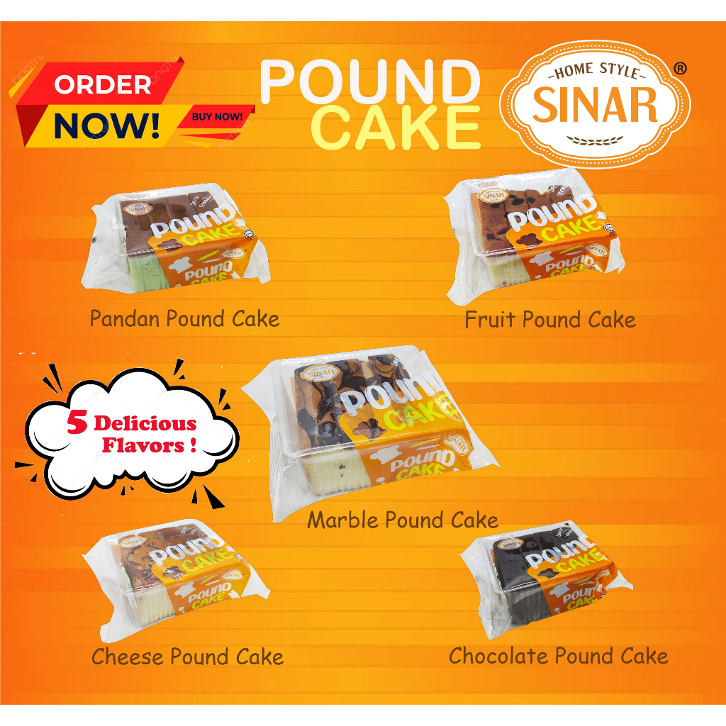 [HARGA BORONG] Sinar Pound Cake chocolate, pandan, buah, marble, cheese ...