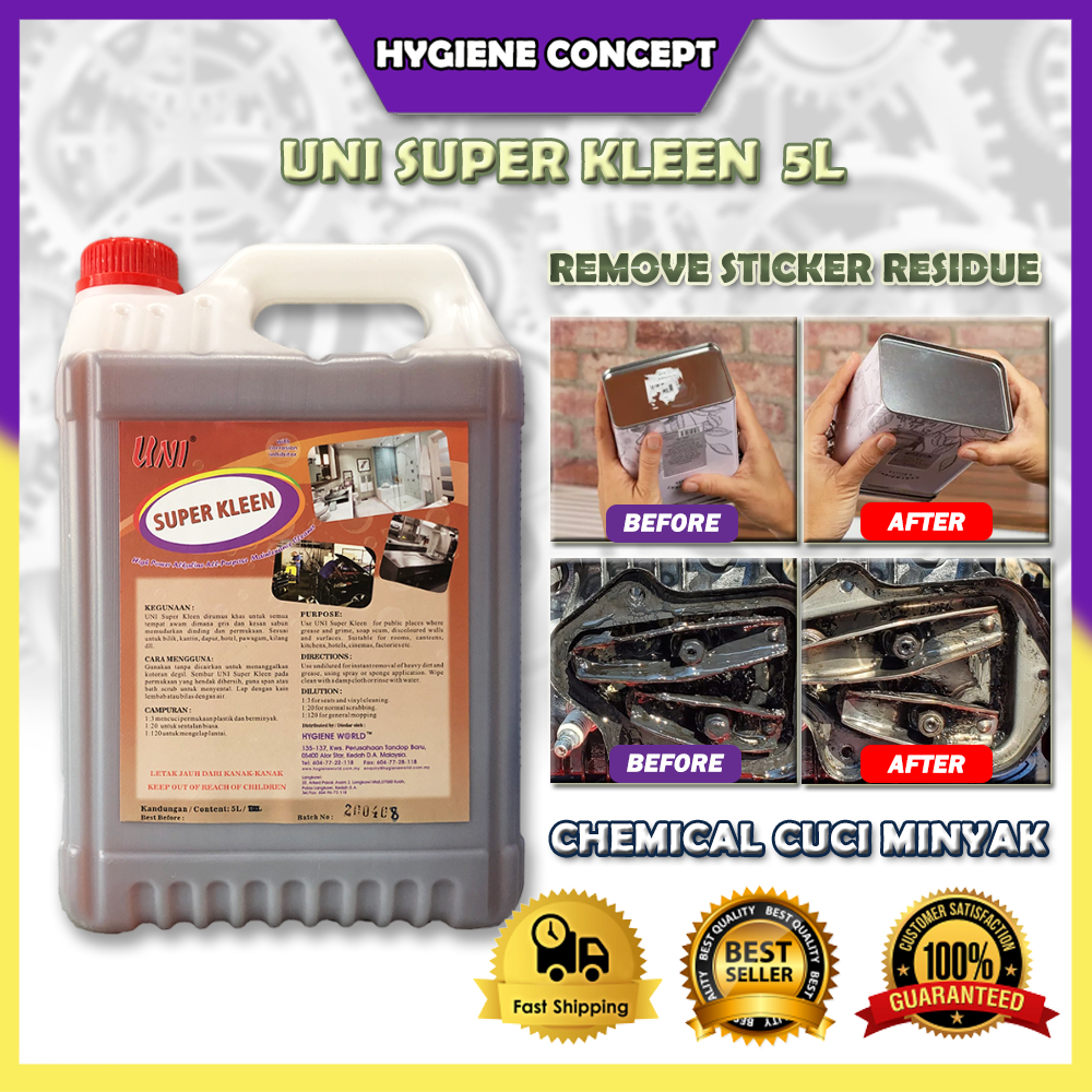 UNI Super Kleen 5L / Sticker Remover / Alkaline Cleaner / Oil Removal ...