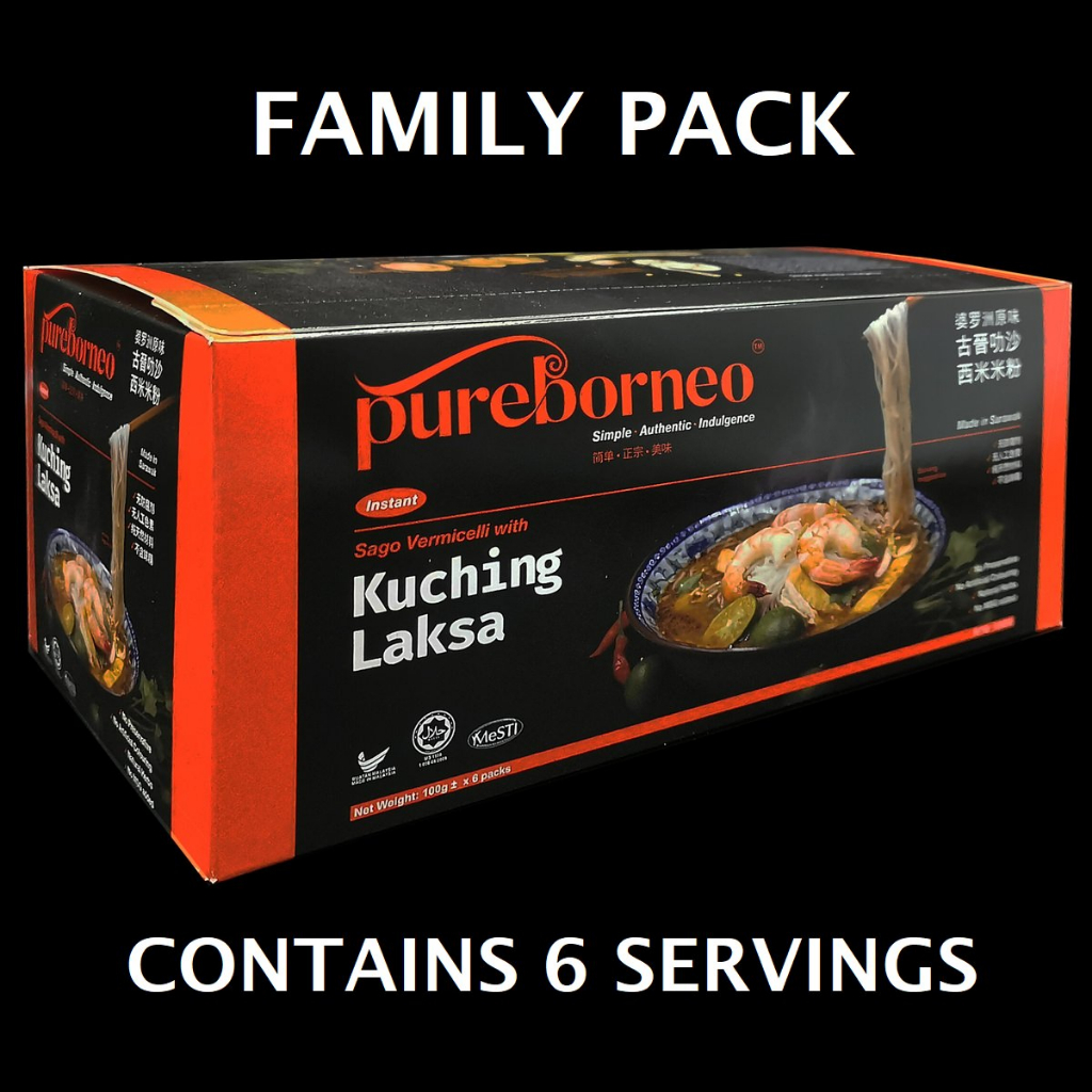 PureBorneo Instant Sarawak Laksa Family Pack (6 Servings) | Shopee Malaysia