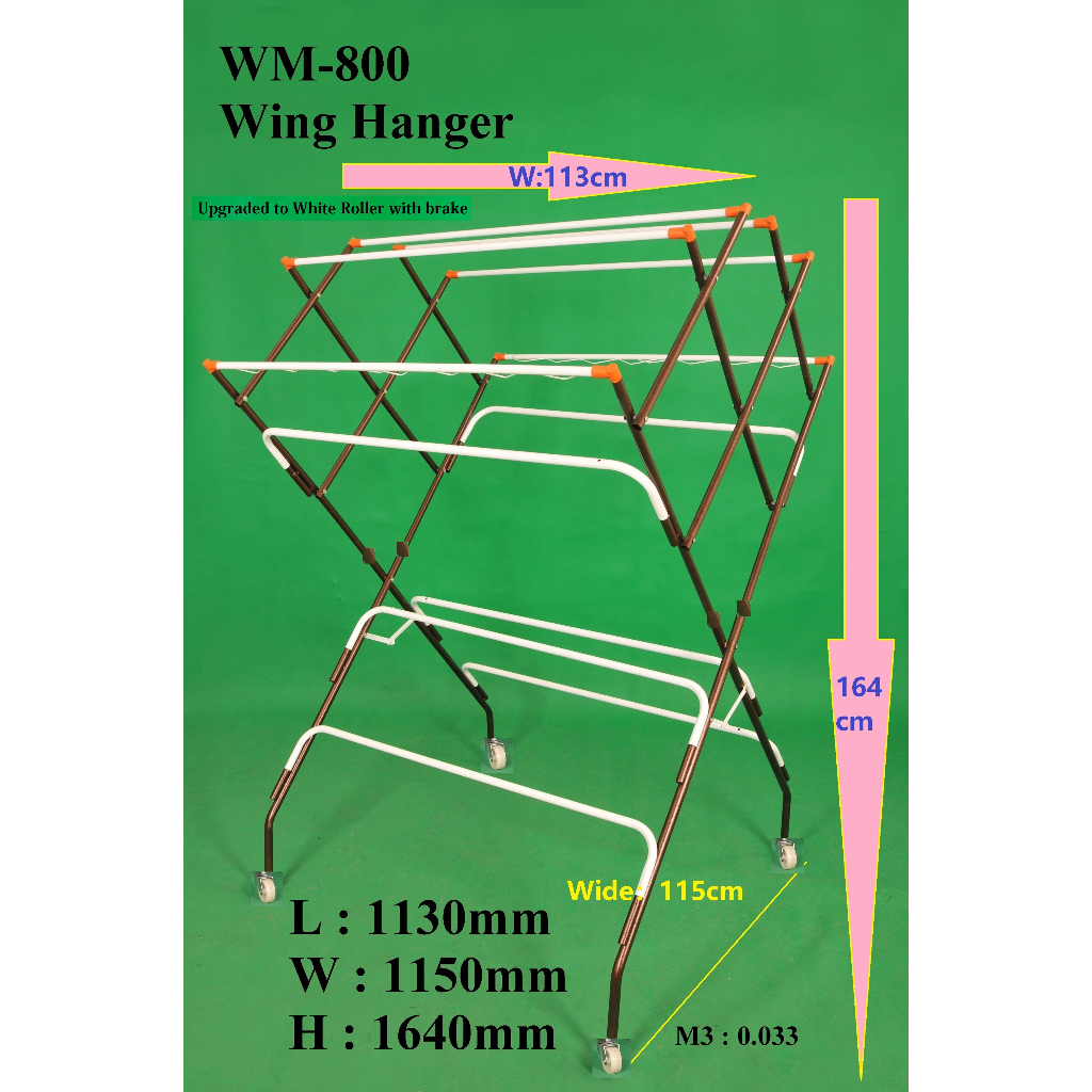 Wing Hanger WM-800- 12 bars wing hanger/ rak sidai kain/ baju/clothes ...