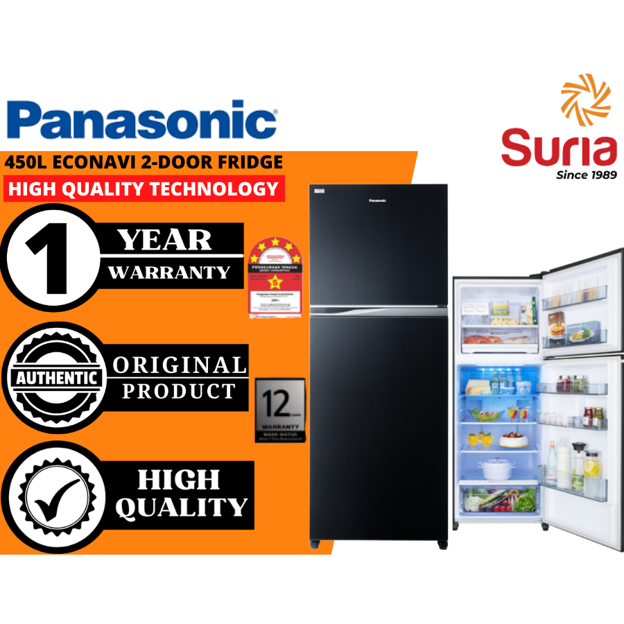 (Free Delivery Kedah,Penang & Perlis)Panasonic 450L ECONAVI Inverter 2 Door Refrigerator Dua ...