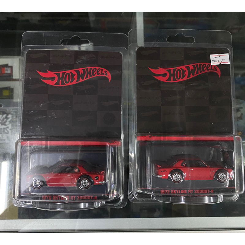 HOT WHEELS 2023 PAIR JAPAN CONVENTION 1972 SKYLINE HT 2000GT-R with Protector and Sticker ...