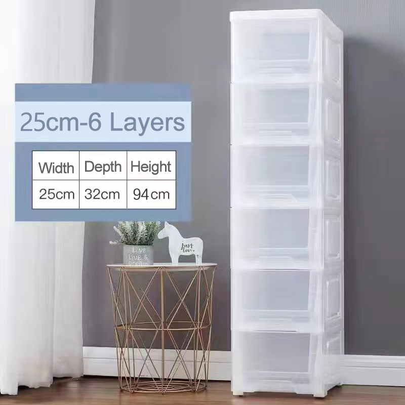 18/25cm Storage Cabinet Large Capacity Portable Transparent Storage Box ...