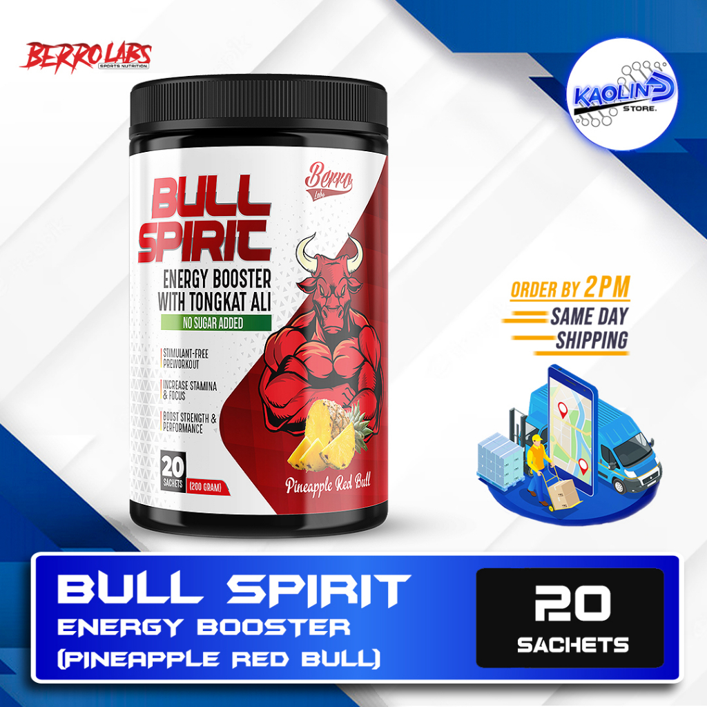 Berro Labs Bull Spirit Energy Booster (300g | 30 Servings | Pineapple ...