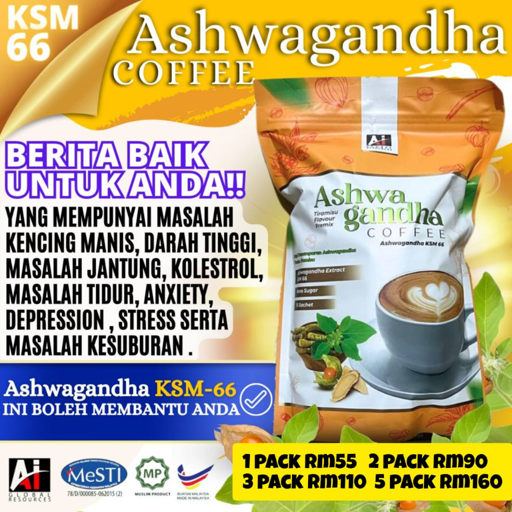 KOPI ASHWAGANDHA PREMIX COFFEE ASHWGANDHA KSM 66 ORIGINAL | Shopee Malaysia