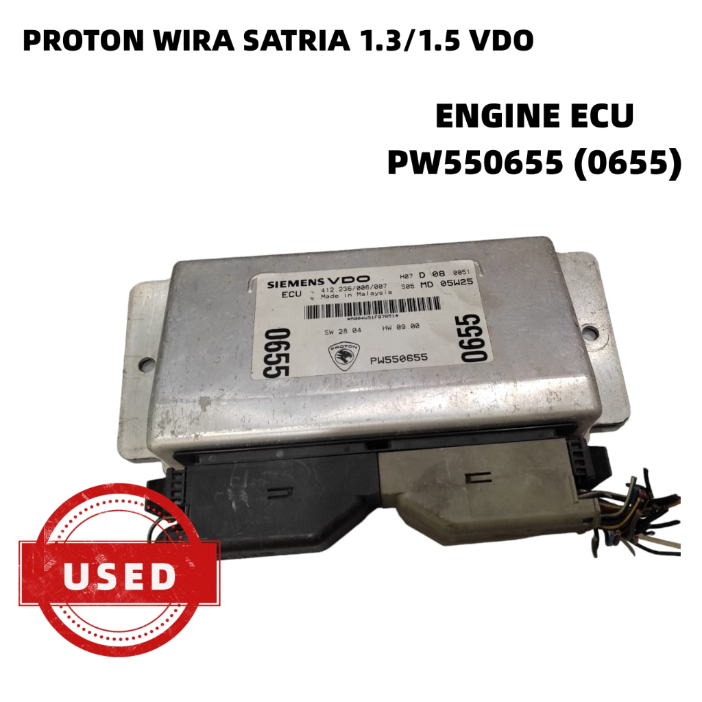 PW550655 PROTON WIRA / SATRIA 1.3 & 1.6 VDO ENGINE ECU (0655) | Shopee Malaysia