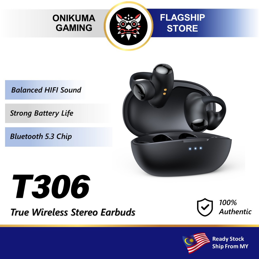 ONIKUMA T306 TWS Bluetooth V5.3 Gaming Earbuds Balanced HIFI Sound ...