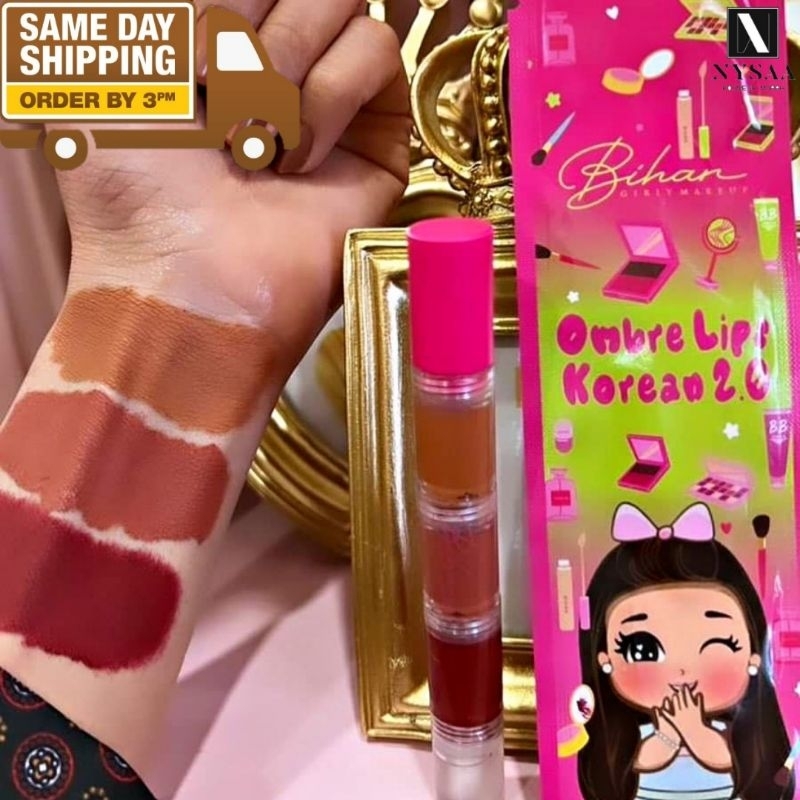 ORIGINAL HQ ‼️ BIHAN LIPMATTE RAYA 4 IN 1 BIHAN OMBRE LIPS KOREAN 2.0 ...