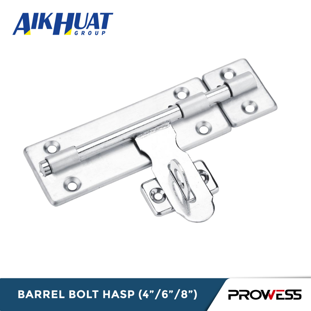Prowess Stainless Steel Barrel Bolt Hasp | 4" & 6" & 8" Door Bolt | Pad ...