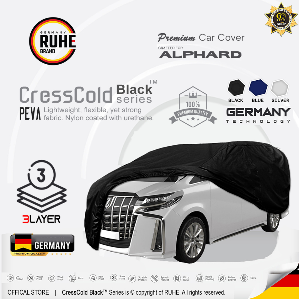 RUHE Germany Toyota Alphard Cress Cold Black Peva Car Cover Outdoor ...