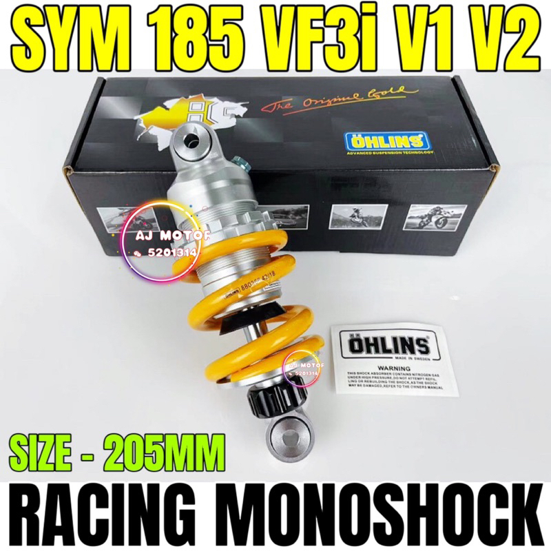 [ 205MM RACING MONOSHOCK ADJUSTABLE ] SYM185 VF3i V1 V2 SYM 185 VF3 i ...